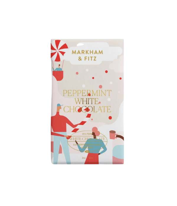 Markham & Fitz Peppermint White Chocolate Bar, 2oz | Wine Cheese Etc